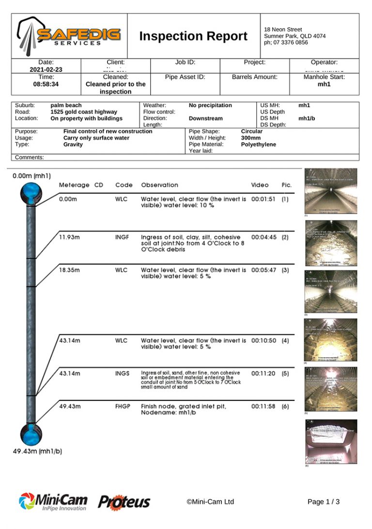 CCTV Pipe Inspections | Drain Cleaning | Safedig